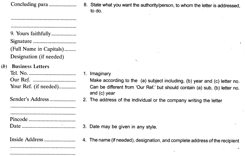 Online Education For Letter Writing Class 11 Format Examples Samples