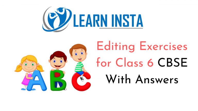 Online Education Editing Exercises for Class 6 CBSE With Answers ...