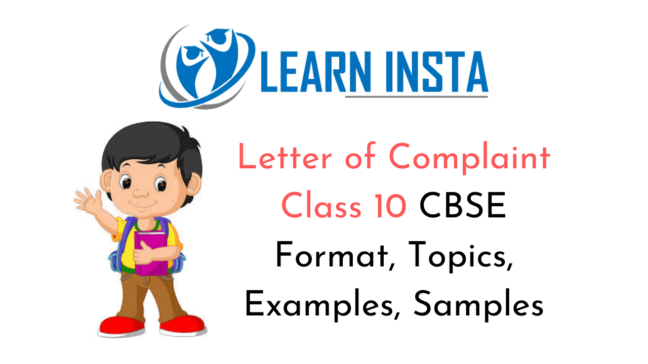 Letter Of Complaint Class 10 CBSE Format Topics Examples Samples