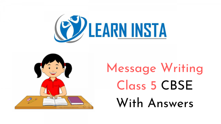 Message Writing for Class 5 Format, Examples, Topics, Exercises – NCERT MCQ