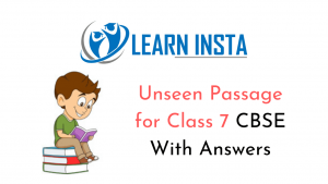 Unseen Passage for Class 7 CBSE With Answers – NCERT MCQ