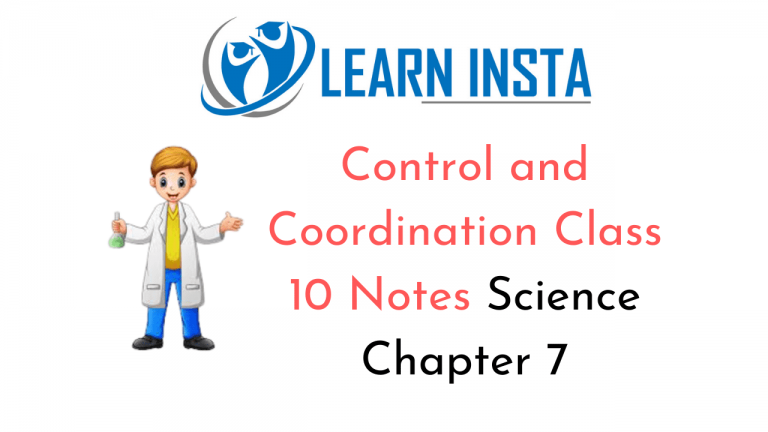 Control and Coordination Class 10 Notes Science Chapter 7 – NCERT MCQ