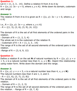 NCERT Solutions for Class 11 Maths Chapter 2 Relations and Functions Ex ...
