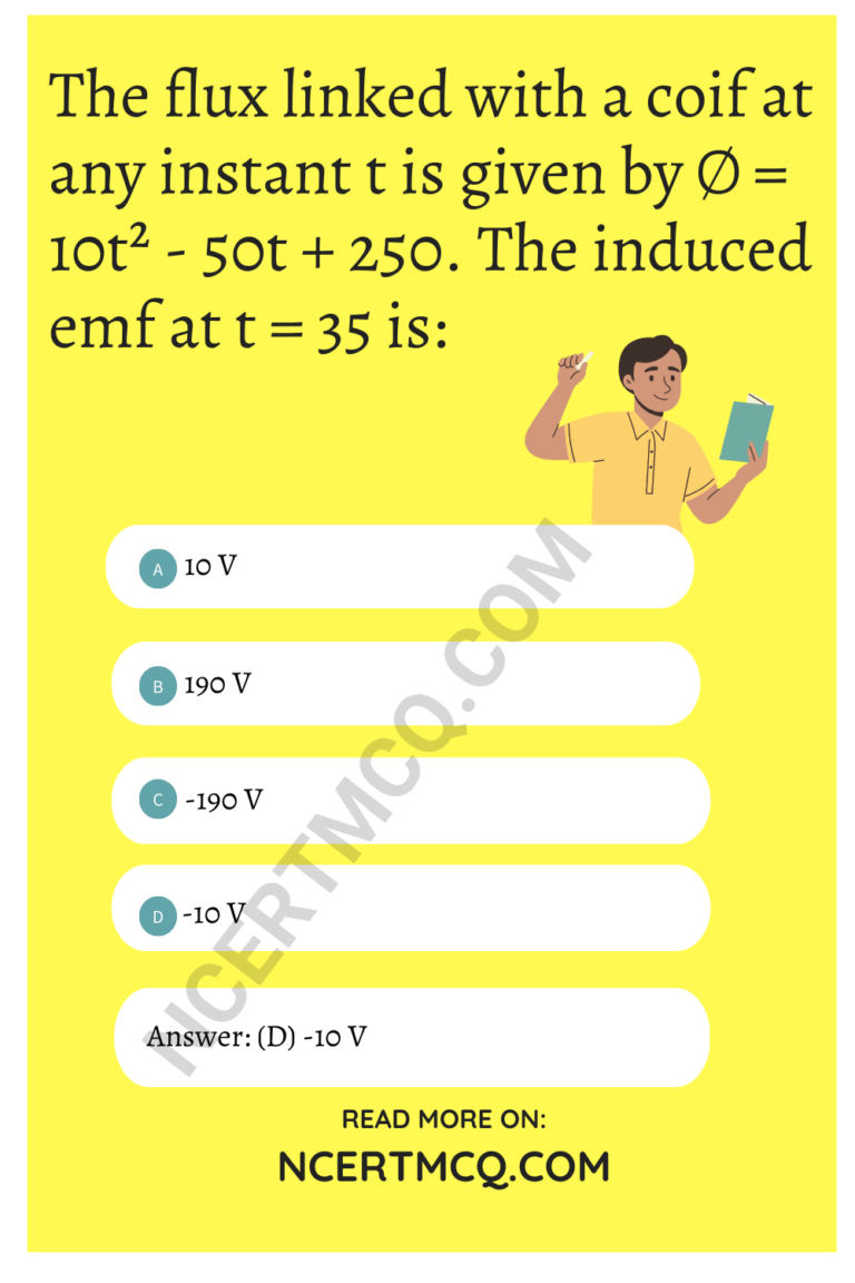 Electromagnetic Induction Class 12 MCQ Online Test With Answers ...