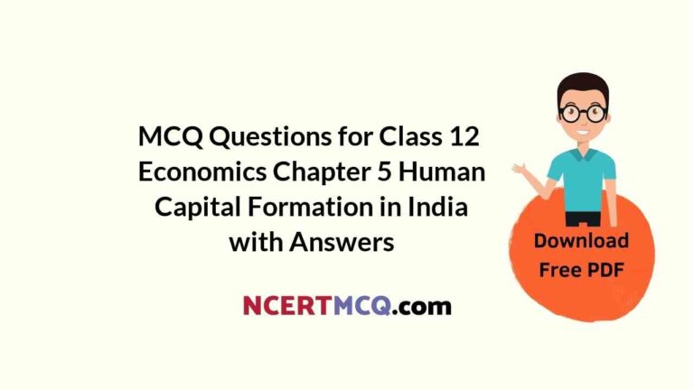 MCQ Questions For Class 12 Economics Chapter 5 Human Capital Formation MCQ Questions For Class 12 Economics Chapter 5 Human Capital Formation