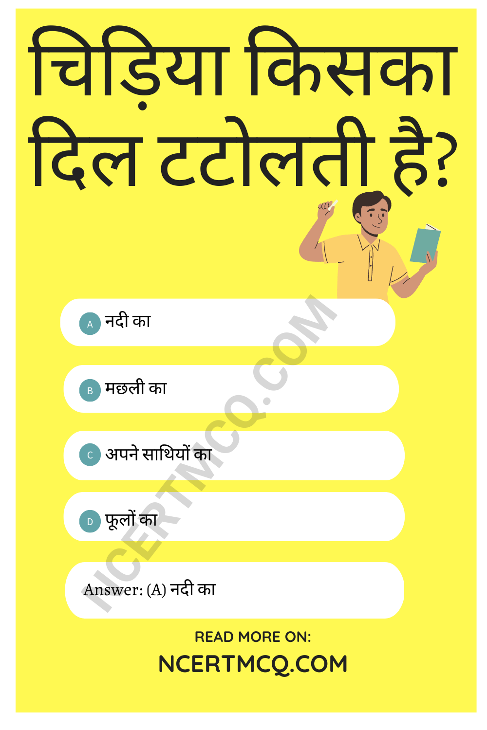 MCQ Questions for Class 6 Hindi Chapter 1 वह चिड़िया जो with Answers ...