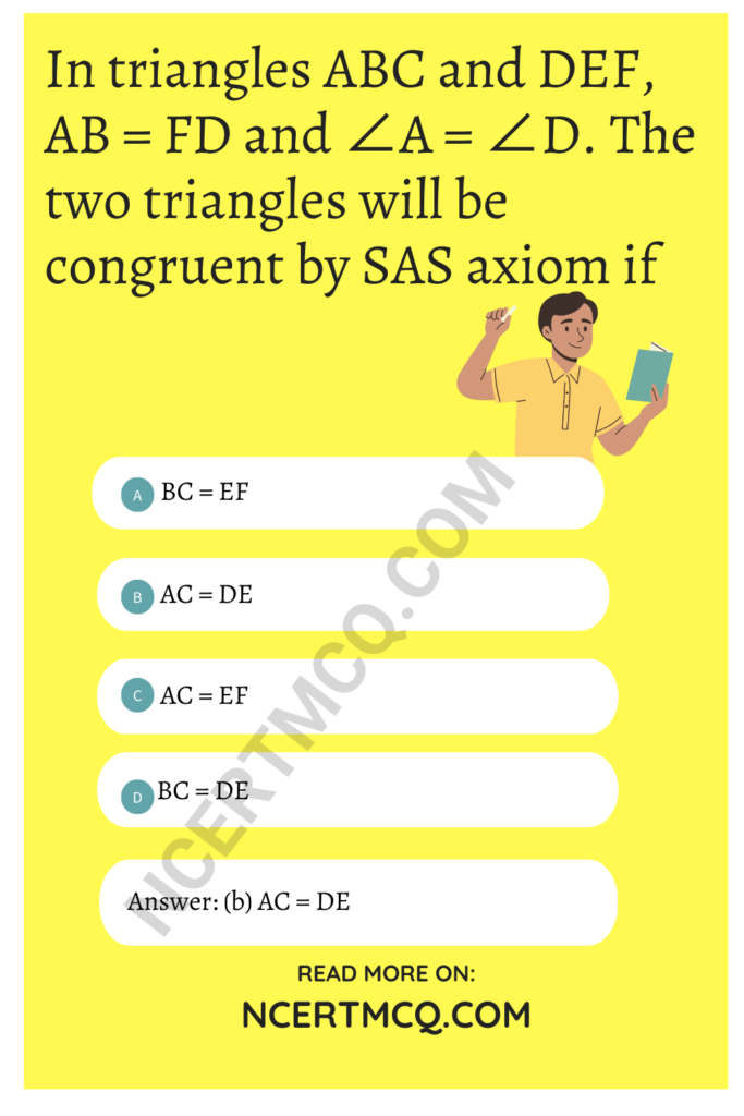 MCQ Questions for Class 9 Maths Chapter 7 Triangles with Answers ...