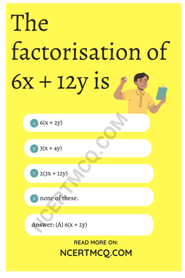 MCQ Questions for Class 8 Maths Chapter 14 Factorisation with Answers ...